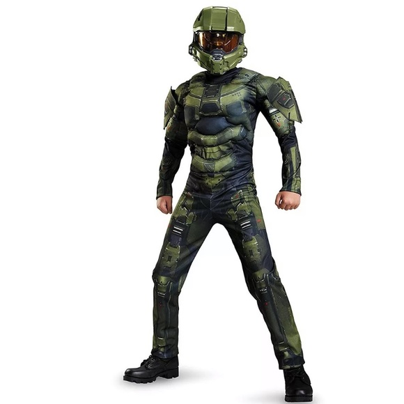 Disguise | Costumes | Holo Master Chief Muscle Boys Jumpsuit Size S ...